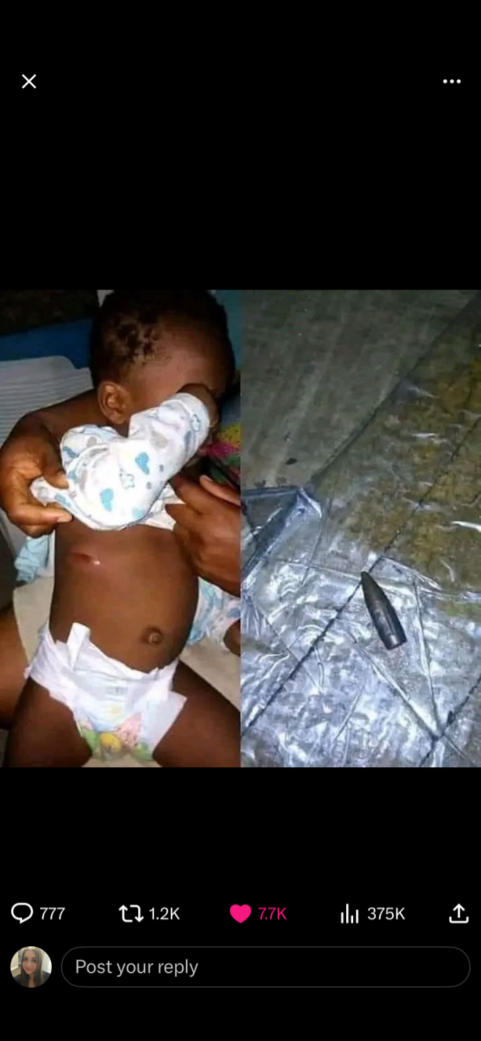 Woman narrates how a stray bullet almost caught her baby - Utd Talk